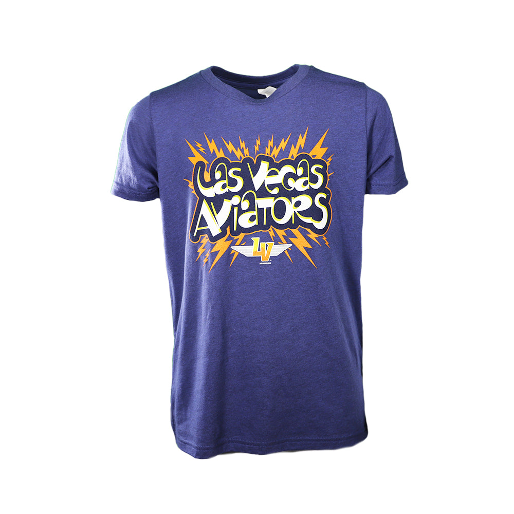 Kids' Bella + Canvas Winged LV Lightning Bolts Navy Short Sleeve T-Shi ...