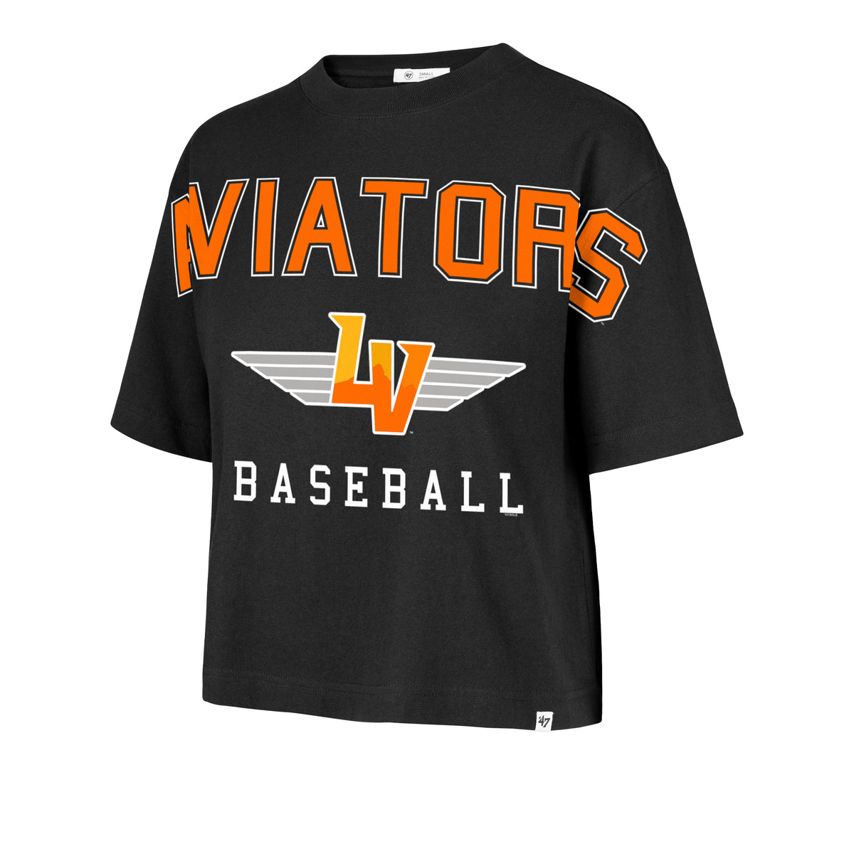 Women's '47 Brand Aviators Baseball Winged LV Black Outreach Short Sle ...